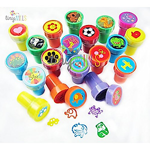 TINYMILLS 50 Pcs Assorted Stampers for Kids - Birthday Party Favors
