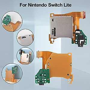 Replacement Game Cartridge Card Reader Slot Compatible with Nintendo Switch Lite, Accessory Parts with Fix Tools