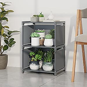 RIIPOO Storage Cube Shelves, 2-Cube Organizer Shelf for Bedroom Closet, 3-Layer Small Desktop Bookshelf, Bookcase Unit for Small Spaces