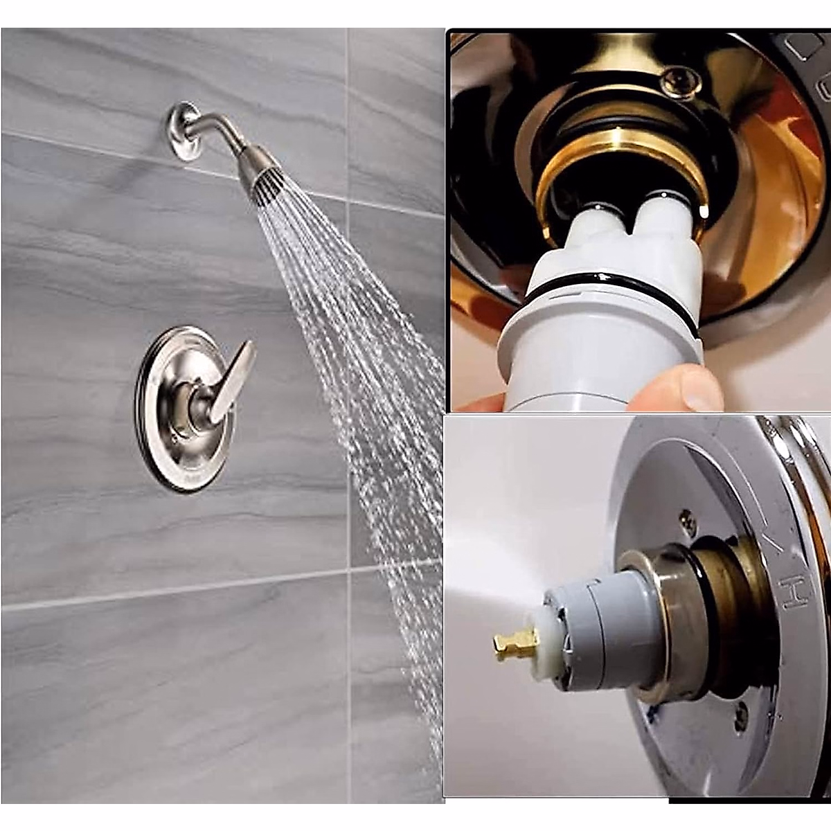 XUSHCL Delta RP46074 Shower Valve Cartridge For Tub/Shower Valves 13/14 Series, Delta Shower Valve Replacement-Single Function Temperature Control Valve Cartridge