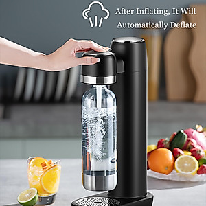 Soda Streaming Machine,sparkling Water Maker with 1L Water Bottle, 2 Seconds To Make, ABS Environmentally Friendly Material | Automatic Deflation, for Home, Food Store, Restaurant