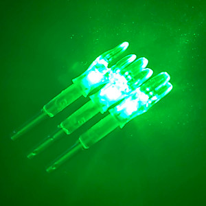 KEAUP G/4.2mm Lighted Nocks for Arrows with .165".204" Inside Diameter 3PCS with X Bushings,Screwdriver Included (Green)