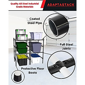 ADAPTASTACK CORE - Tote Storage Shelving System That Adapts to Any Space - Adjustable Garage Shelving Rack Solution - Heavy Duty Steel Shelf Design Holds 250 lbs. per Tote - Easily Organize Large Bins