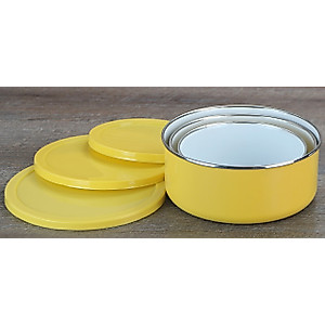 Reston Lloyd Calypso Basics Storage 6 Piece Enamel on Steel Bowl Set, Small, Lemon