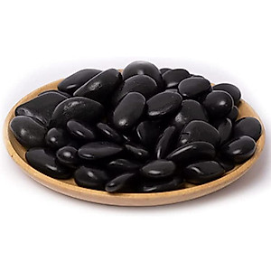 NMEINV 2 lb Natural Decorative Black Pebbles - Decorative River Rocks for Bamboo Plants, Fish Tank, Vase Fillers and Fairy Garden(1 to 2 Inch).