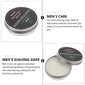 FOMIYES Beard Shaving Cream Organic Shaving Natural Shaving Cream Natural Shave Soap Puck Men s Care Shaving Soap Travel Shave Cream Shaving Soap for Men Man Paste Original Perfume