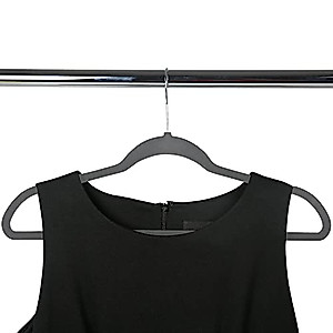 Simplify 10 Super Slim Velvet Huggable Hangers in Grey