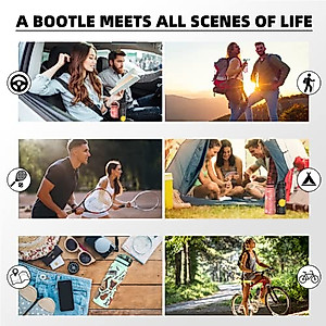 Fanhaw Insulated Water Bottle for On to Go - 20 oz (2 Lids) Dishwasher Safe Stainless Steel Double-Wall Vacuum Leak&Sweat Proof School Water Bottles with Flip Lid & Carabiner Lid (Green Pink)