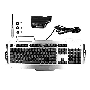 Lighted Up Keyboard Wired Keyboard Gaming Keyboard RGB USB Mechanical Keyboard, Ergonomic Keyboard 104 Keys USB Aluminum Alloy Computer Supplies for Pc(Black)