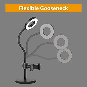 ONEXT USB LED Desk Lamp with Phone Holder Flexible Gooseneck 3 Color Modes 10 Brightness Dimmable for Reading Nightlight Work