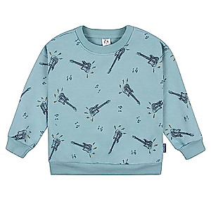 Gerber Baby Boys Toddler 2-Piece Fleece Sweatshirt and Jogger Set, Teal Guitars, 3T