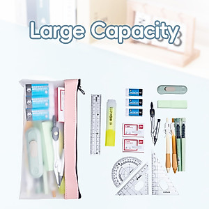 6Pack Clear Pencil Pouch, Pencil Case, Clear Makeup Bag, Pencil Bag, Pen Pouch, Clear Pencil Case, Clear Zipper Pouch, Zipper Pencil Pouch, Soft, Durable, Ideal for Kids, Students, Women, Traveler