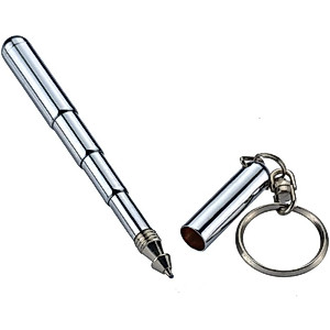 Yanxuan Stainless Steel Metal Pen, Silver Ballpoint Pen, Mini Pocket Pen for Business Gift Automobile Keychains