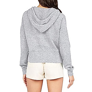 LASLULU Womens Fuzzy Cropped Hoodies V Neck Sport Athletic Hoodie Sweater Fleece Lined Sweatshirt Fall Clothes Long Sleeve Pullover Tops(Light Grey Medium)