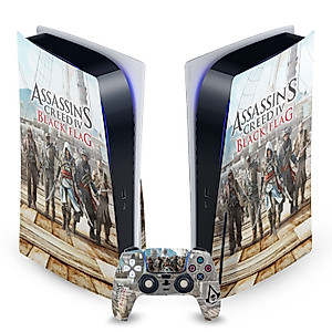 Head Case Designs Officially Licensed Assassin's Creed Group Key Art Black Flag Graphics Vinyl Faceplate Gaming Skin Decal Compatible With Sony PlayStation 5 PS5 Disc Console & DualSense Controller
