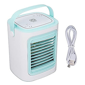 Air Cooler, Lightweight Portable Evaporative Air Cooler, Rechargeable Removable Air Conditioners with 3 Gear Speed Adjustable for Bedroom, Office, Car, Camping, Desk, Living Room