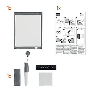 Nobo 1903816 Mini Magnetic Whiteboard with Coloured Frame, Dry Wipe, Wall Mountable, Includes Whiteboard Pen, Magnets, Eraser & Foam Adhesive Mounting Pads,Light Blue,216 x 280 mm