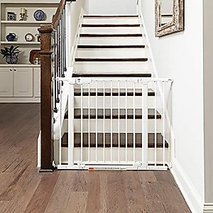 Qdos Safety Auto-Close SafeGate Baby Gate - Professional Grade Meets Tougher European Standards - Automatically Closes & Latches - Magnetic Lock Indicator - Easy Installation | Pressure Mount | White