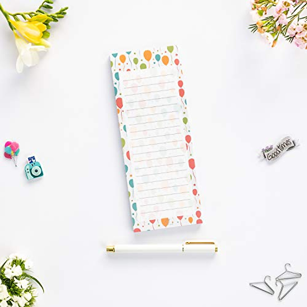 Peach Tree Shade Magnetic Notepads, 6-Pack 60 Sheets Per Pad 3.5” x 9”, for Fridge, Kitchen, Shopping, Grocery, To-Do List, Memo, Reminder, Note, Book, Stationery, (Funnotes)