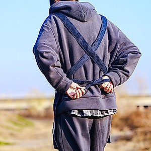 ATAVSADN Chef Apron Denim Apron Cross Back Straps Men Women for Painting, Kitchen, Artist, Chef, Gardener,One Size,Blue