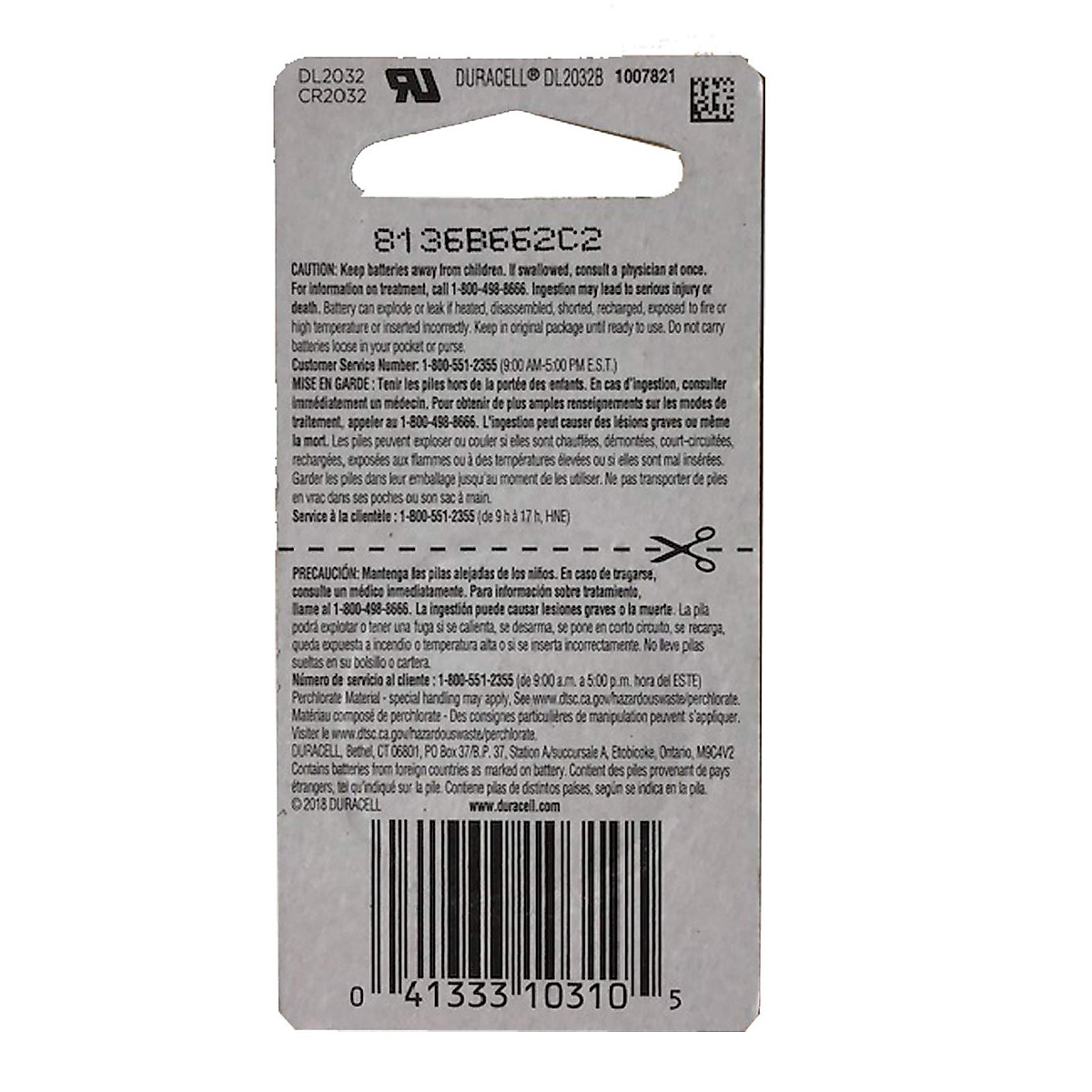 3X Duracell DL2032 3V Lithium Coin Cell Battery SB-T15, 2032, EA2032C, ECR2032, L14, L2032, LF1/2V, BR2032, CR2332, BR2332, DL2032