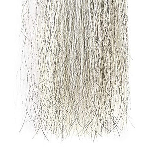 Y.J TAILS Horse Tail Extensions with Braided Horsehair Loop, Blunt Cut Bottom, 34-36 inches Long and 1 lb Weight (Light Gray)