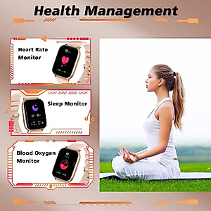 Smart Watch (Answer/Dial Call), 1.91" Full Touch Screen Smart Watch for Android & iOS Phones with Heart Rate & Sleep Monitor,Multi-Sport Modes,Voice Assistant,Fitness Smart Watch for Women Men