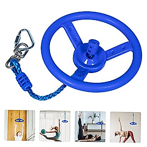 Gogogmee Ninja Wheel Kids Gym Equipment Round Swings for Kids Outdoor Outdoorswing Indoor Gym Ring Steering Wheel Swing Outdoor Gym Exercise Swing Ring Heavy Duty Kids Swing Gymnastic Rings