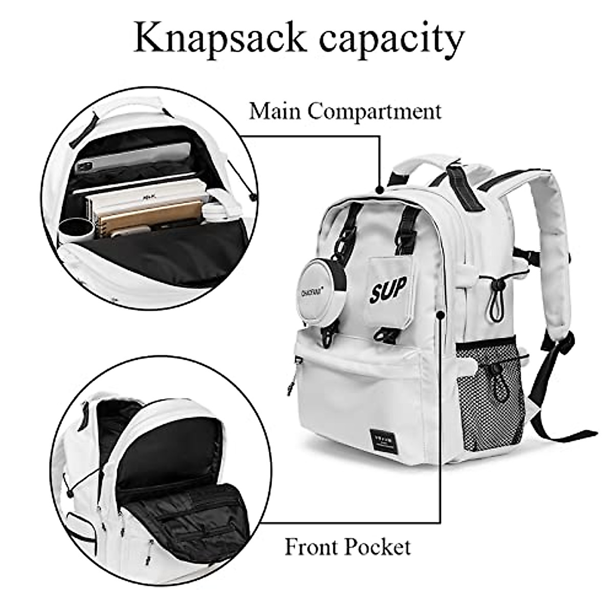 SESOCSEO Large Travel Backpack Women，Carry on15.6 Inch Business Laptop Daypack Backpack，Fashion women's backpack with square and round decorate bags