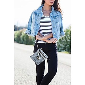 MKF Crossbody Bags for Women, Wristlet Strap – PU Leather Shoulder Handbag – Small Crossover Messenger Purse, Black