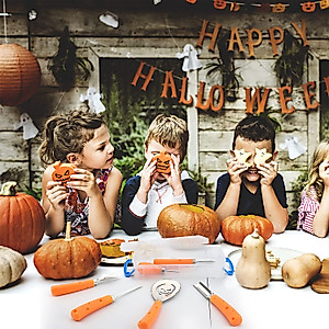 Pumpkin Carving Kit, Halloween Pumpkin Carving Tools, 6PCS Carving Tools Carving Knife for Halloween Decoration, Professional Stainless Steel Pumpkin Carving Set, Pumpkin Carver for Adults & Kids