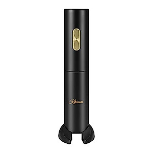 KITVINOUS Electric Wine Opener Battery Operated, Automatic Wine Bottle Opener, Portable Corkscrew with Foil Cutter, Black