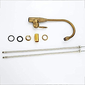 Bathtub Faucet Antique Brass Kitchen Faucet Retro Brushed Kitchen Water Tap 360 Degree Rotation Sink Tap Single Lever Mixer Tap Kitchen Sink Faucet Made of Brass