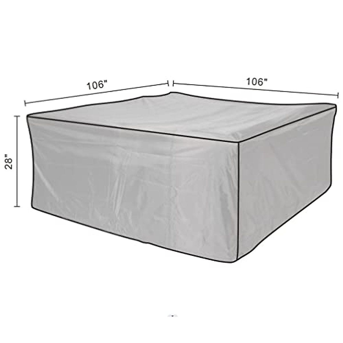 Abrihome® Patio Furniture Covers Outdoor Furniture Cover Waterproof, 600D Garden Table and Chairs Set Covers, Outside Sofa Set Cover for Winter-Black(106''x106''x28'')