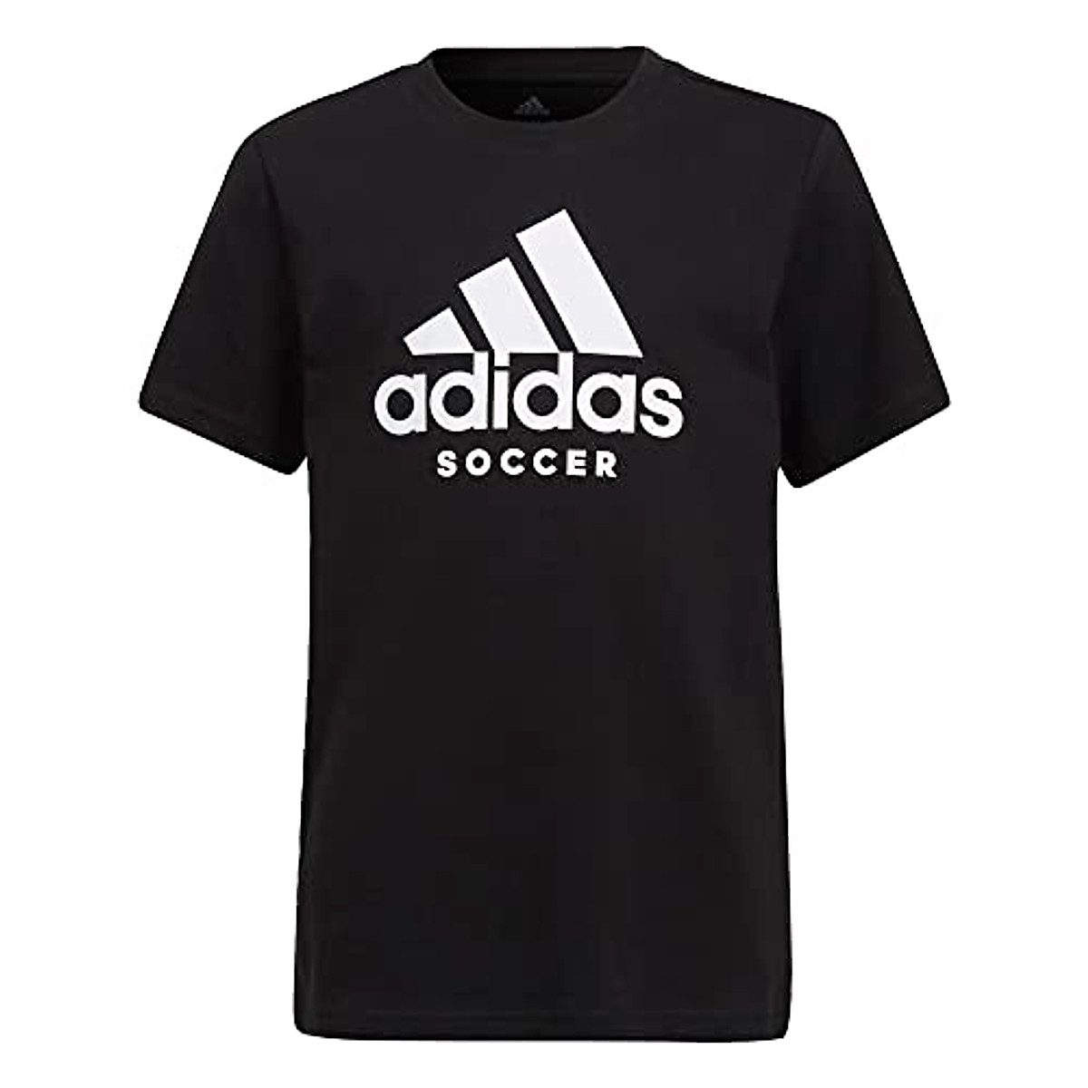 adidas Boys' Soccer Logo Tee, Black, X-Large