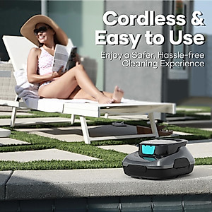 AIPER Scuba SE Robotic Pool Cleaner, Cordless Robotic Pool Vacuum, Lasts up to 90 Mins, Ideal for Above Ground Pools, Automatic Cleaning with Self-Parking Capabilities…