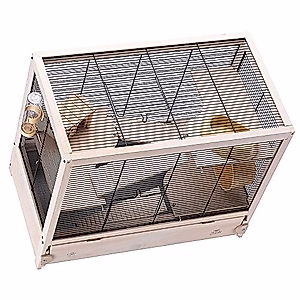 Ferplast HAMSTERVILLE Hamster Habitat Cage, Sturdy Wooden Structure, Black