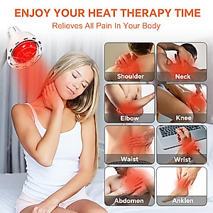 HABEWLU Infrared Light Red Heat Lamp 275W Near Red Infrared Heat Lamp for Relieve Joint Pain and Muscle Aches Body, Standing Heat Lamp with 10 Heat Setting 5-60 min Timer