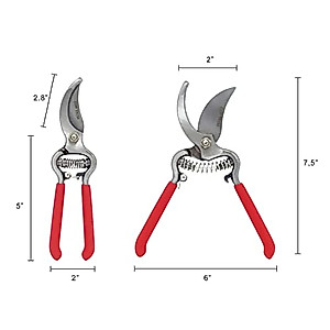 Zenport Pruner Z290 Classic Forged Steel, Red Cushion Grip, 1-Inch Cut, 8-Inch Long
