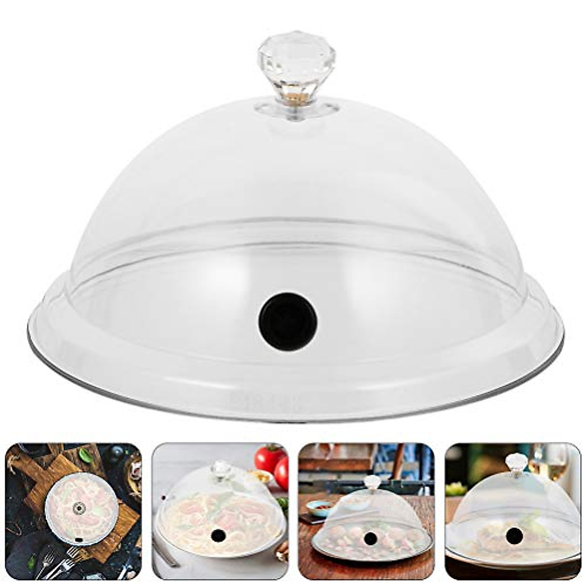 DOITOOL 2Pcs Smoking Cloche Dome Cover - Transparent Cocktail Smoker Dome - Acrylic Food Cover for Smoke Infuser Smoker Smoking Infusion Plates Bowls and Glasses