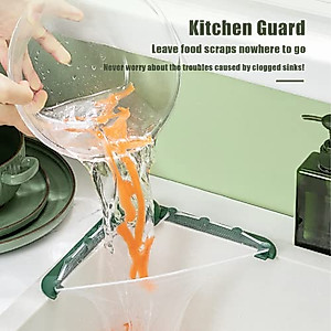 Kitchen Sink Disposable Strainer Kit (101 pcs), Sink Corner Strainer, Collapsible Kitchen Sink Disposable Strainer Holder, This kit contains 100 large size strainer bags for filtering food waste.