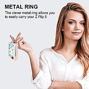 DAKORIE for Samsung Galaxy Z Flip 5 Case with Ring Shockproof Silicone Protective Cover Flip Z 5 Phone Case for Galaxy Z Flip 5 5G 2023 - Pink