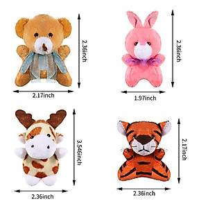Skylety 32 Pcs Mini Animal Plush Toy Assortment Cute Small Safari Stuffed Toys Small Animals Keychain Decoration for Kids Back to School Gift Carnival Prize Student Award Party Favor(Jungle Animals)