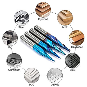 Genmitsu CNC Router Machine PROVerXL 4030 with GRBL Control + 4PCS 2-Flute Tapered Ball Nose Spiral End Mill (1/4’’ Shank)