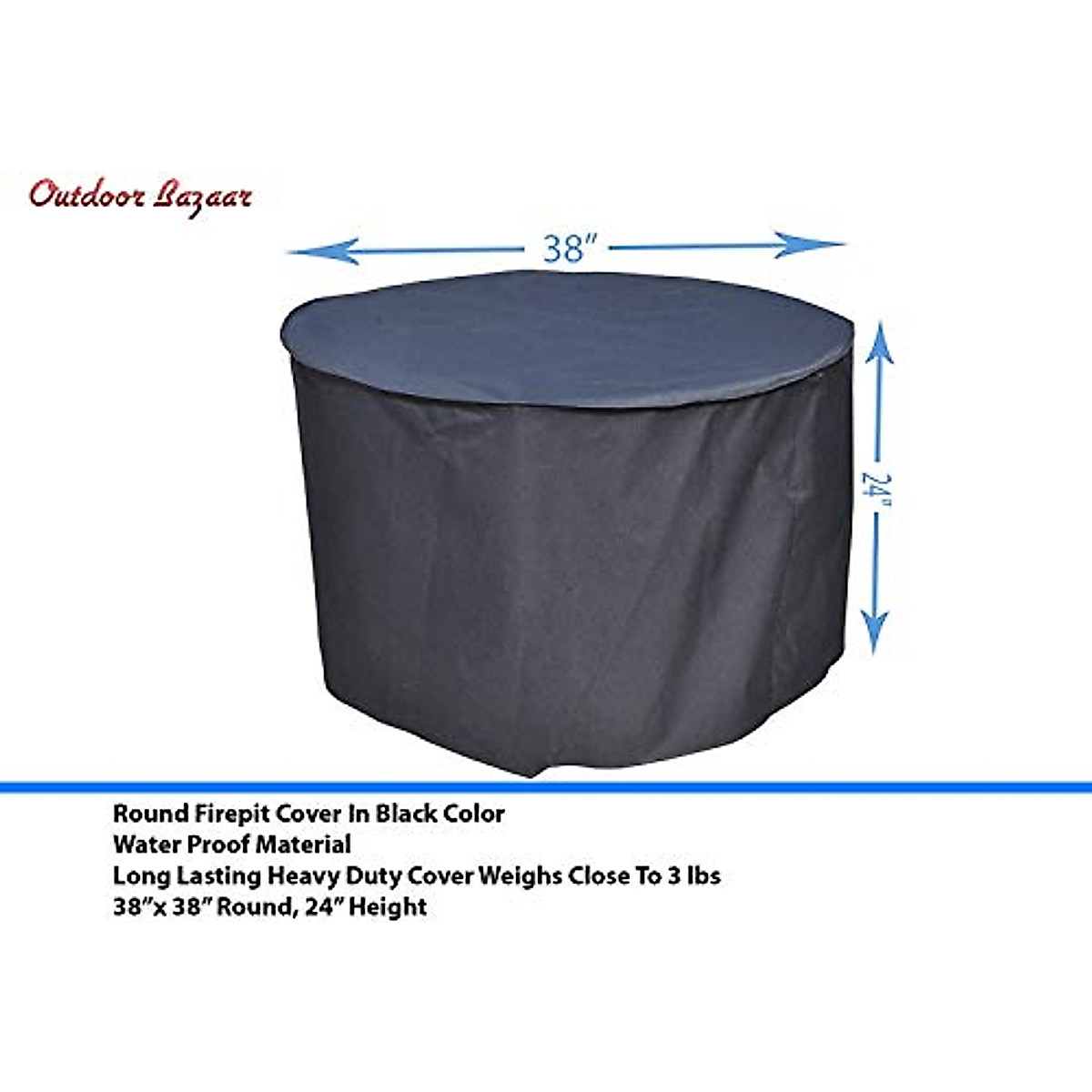 Q-Claw Outdoor Bazaar 38 Inch Round Firepit Cover