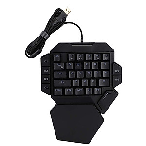 fasient Keyboard, Black Driver-Free One-Handed 35 Keys with Macro Definition Function Portable Gaming Keyboard, for Win 2000/Win XP/Win ME/Vista/Win7/Win8/WIN10