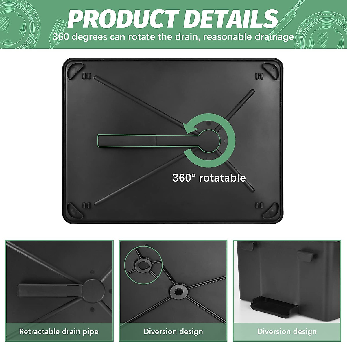 Vanleonet Dish Drying Rack with Drainboard Set, 2 Tier Stainless Steel Large Dish Racks with Drainage, Dish Drainers with Wine Glass Holder, Utensil Holder and Extra Drying Mat