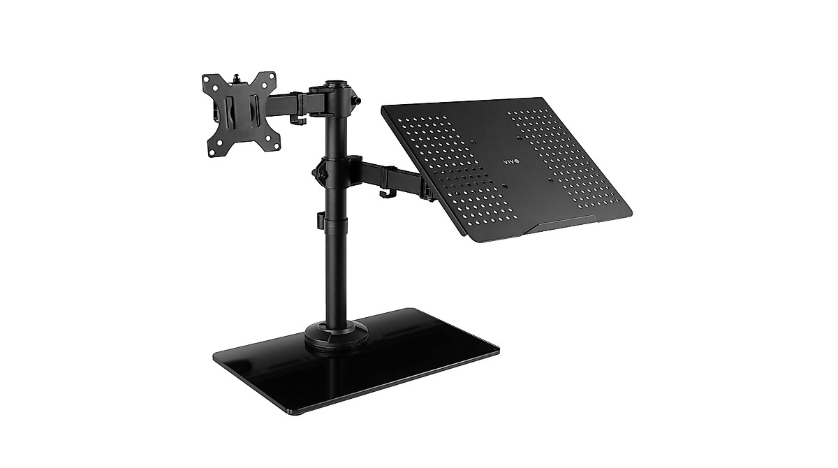 VIVO Free Standing Monitor & Laptop Combo Desk Stand