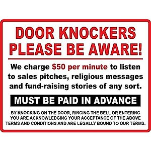 BOEYC Door Knockers Please Be Aware!,8 X 12 Inch,Tin Sign Nostalgic Metal Sign Home Decor for Culb Bar Cafe…