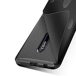 LUSHENG Case for Oppo Reno 2 Z, High-End Business Phone Case Shockproof 3D Feel Compatible with Oppo Reno 2 Z - Black